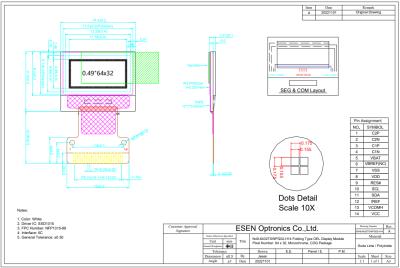 Chine Module d'affichage OLED 0,49 pouce 64x32 points avec interface SPI/I²C 4 fils et circuit intégré de commande SSD1315 à vendre