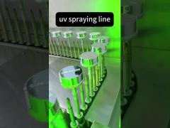 The Uv line white plastic bottle cap is plated with a silver metallic texture