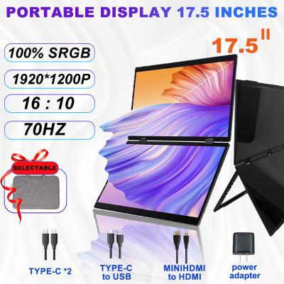 China 17.5inch 400nit Portable Monitor Portable Computer Screen 70Hz Portable Dual Monitor For Laptop for sale