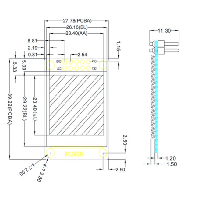 Detailed structural diagram of the LCD display module