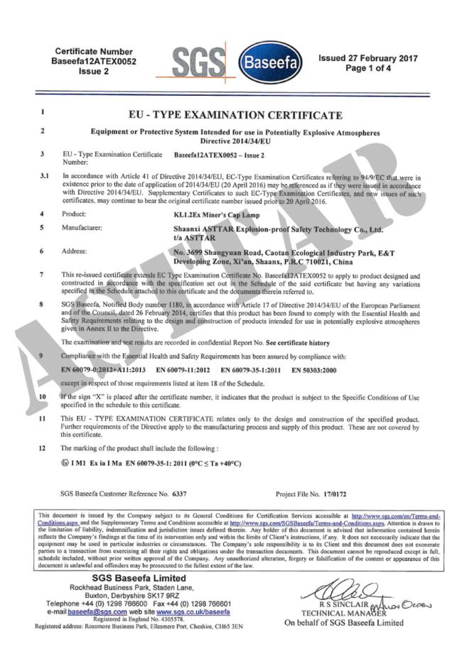 Atex Approved Wireless Mining LED Head Lamp Caplamp Helmet Lamp