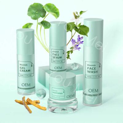China Anti Acne Ceramide NP Sodium Hyaluronate Facial Skincare Set Black Spot Whitening for sale