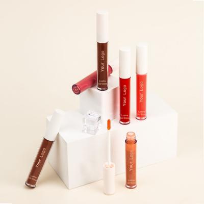 China OEM ODM brand customized liquid lip gloss for vegetarianism, long-lasting waterproof and moisturizing cosmetics, sexy red lip gloss for sale