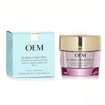 China OEM ODM Multi Effect Tripeptide SPF15 Facial and Neck Cream, suitable for all skin types of women, moisturizing, firming, whitening, acne removing, beauty and personal care products for sale