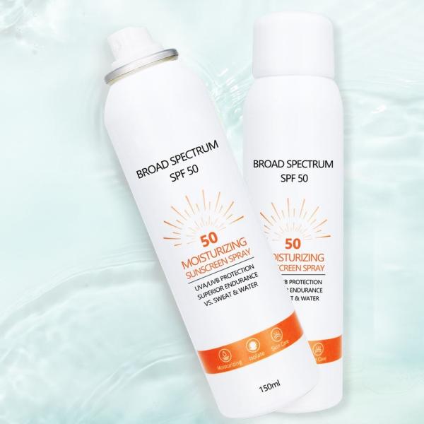 Quality OEM ODM Sunscreen Spray Brand Custom Organic Body and Face Sunscreen Waterproof Moisturizing Whitening SPF 50 Sunscreen Mist Spray for sale