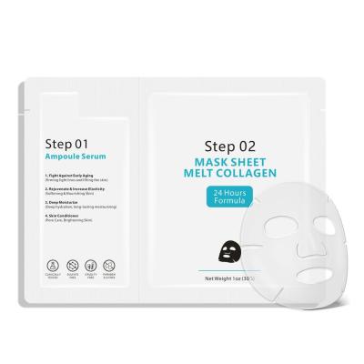 China OEM ODM Korean Cosmetics Wholesale Skin Care Two in One essence Liquid and facial mask Melting Collagen Crystal Facial Brightening Anti Wrinkle Tablet facial mask for sale