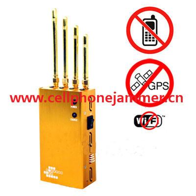 China Powerful Golden Portable Cell phone & Wi-Fi & GPS Jammer for sale