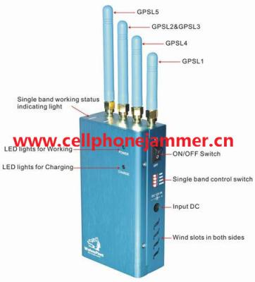 China High Power Portable GPS (GPS L1/L2/L3/L4/L5) Jammer for sale