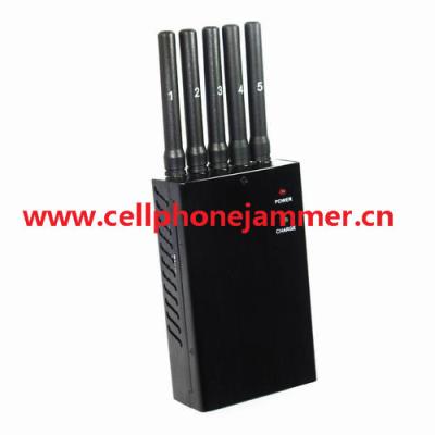 China 5 Antenna Portable Mobile Phone and GPS Jammer (GPS L1,GPS L2,GPS L5) for sale