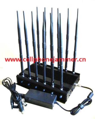 China 12-band Jammer Cell Phone GSM CDMA 3G 4G WIFI GPS VHF,UHF and Lojack for sale