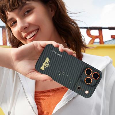 China Customized Pattern Aramid Carbon Fiber Mobile Phone Cover for iPhone 17 Pro Max for sale