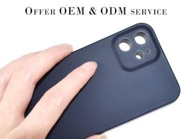 Cina La tela struttura la cassa blu della fibra del carbonio di Aramid per l'iPhone 12 in vendita