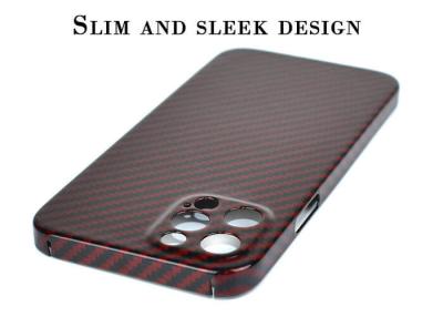 China Glanzend beëindig Rood de Vezelgeval van Aramid van de iPhone 12 Prokoolstof Te koop
