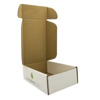 China E Flute Corrugated Shipping Boxes Printing Gloss Lamination White Tab Locking for sale