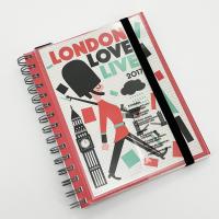 China Customized Plastic Wire Journal Book Printing With Sticker Gloss lamination for sale