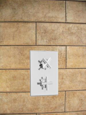 China Customized 1 Way Thermostatic Cross Handle Shower Valve / Bathroom Faucet for sale