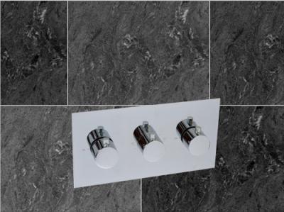China High Flow Rate Wall Mount Thermostatic Bath 3 Handle Shower Faucet / Mixer Valve for sale