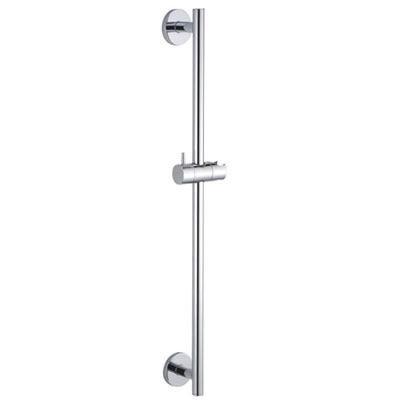 China Chrome Round Wall Mounted Brass Shower Head Riser Rail Solid For Bathroom for sale