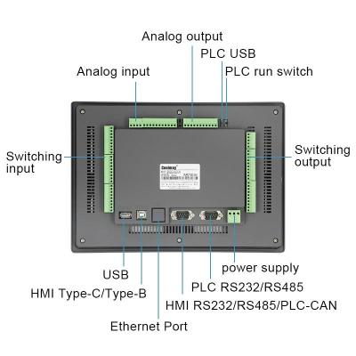 China Coolmay Factory 10Inch HMI PLC All in One Machine RS232 RS485  EX3G-8100H-44MT Built in Analog Inputs and Outputs Temperature Voltage Current Programmable Logic Controller Modbus for sale