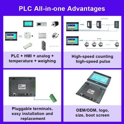 China Coolmay 5 Inch HMI PLC All In One RS232 RS485 support Modbus RTU protocal Ethernet optional function plc controller programming plc with hmi touch panel integrated for industrial application for sale