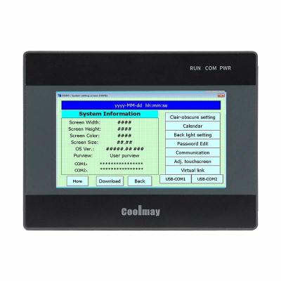 China Coolmay 4.3 inch TK8043H HMI Touch Screen with Modbus TCP and Dual-core 1GHz for Automation Control System for sale