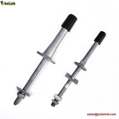 China Long Shark / Short Shark Forged steel Crossarm Insulator Pin with Nylon thread For line hardware for sale
