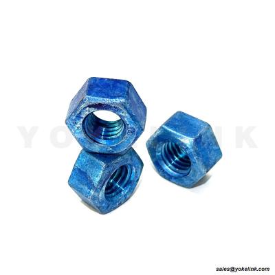 China Blue Wax ASTM A194 Gr 2H Hex Nut HDG For Hexagon Bolts For Structural Fasteners for sale