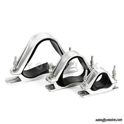 China Trefoil Double Bolt PVC Aluminium Cable Cleats 15mm to 155mm for sale