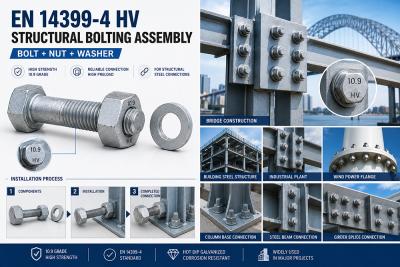 China Black Oxide EN 14399-4 HV Bolts Nuts Steel Construction Bolts for sale
