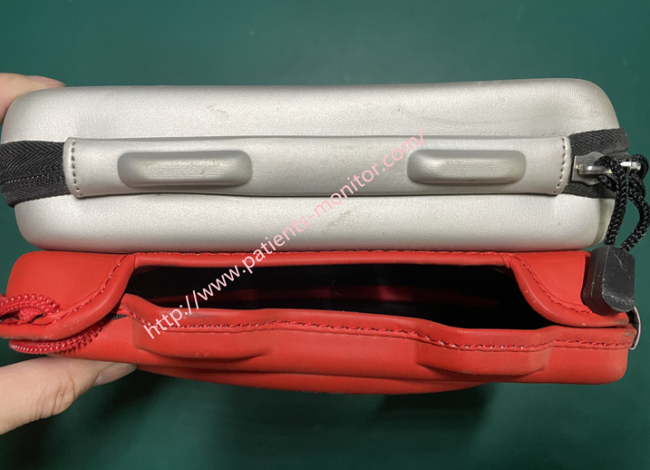 Omron AED Carrying Bag - side view showing compact design and storage compartments