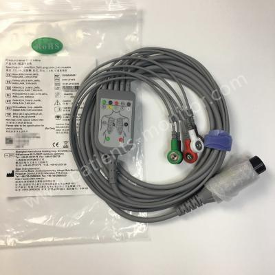China EDAN ECG Cable 5 Lead 6 Pin Defib Snap AHA Reusable 3.4M REF EC05DAS061 IPN 01.57.471472 MPN 01.57.471472016 for sale