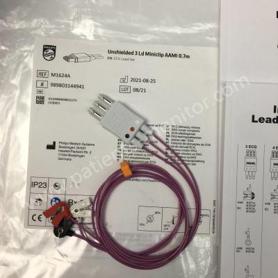 Κίνα Καθορισμένος Unshielded 3 μόλυβδος μολύβδου της PHiliph Neonatal ECG Miniclip AAMI 0.7M M1624A 989803144941 προς πώληση