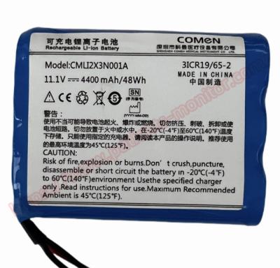 China Comen STAR8000 Patient Monitor Li-ion Battery CMLI2X3N001A 11.1V 4400nAh 48WH Monitor lithium ion battery for sale