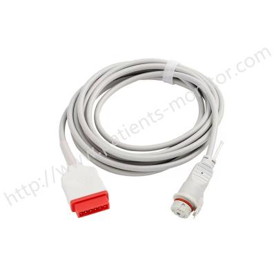 China GE Invasive Blood Pressure Cable Conversion Cord GE to BD 2016995-001 3.6M/12FT Single Core for Patients Monitor for sale