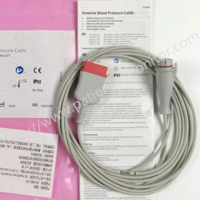 China GE Invasive Blood Pressure Cable Conversion Cord GE to BD 2016995-001 3.6M/12FT Single Core for Patients Monitor for sale