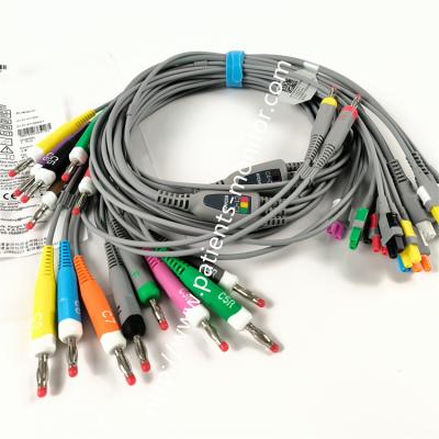 China Edan Reusable 18-Lead ECG Cable 4mm Banana , IEC, EL16DIB181  For  Medical Machine for sale