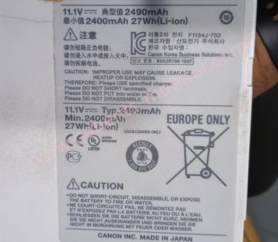 China Canon Li-Ion Battery PACK LB-1A 2490mAh For  CXDI-70C CXDI-701G CXDI-70 CXDI-80 CXDI-501C Original New for sale
