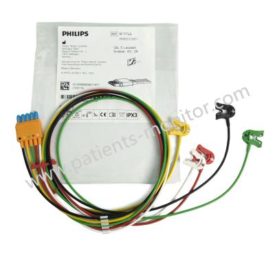 중국 필리프 M1974A ECG EKG 케이블 5 리드 세트 그래버 IEC OR 989803125871 길이 1.6m 5.3 Ft 원본 IEC 컬러 코딩 판매용