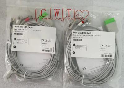 China 3 Lead W Grab ECG Machine Parts Multi Link Ge Ecg Leads Assy AHA.306M 12FT for sale