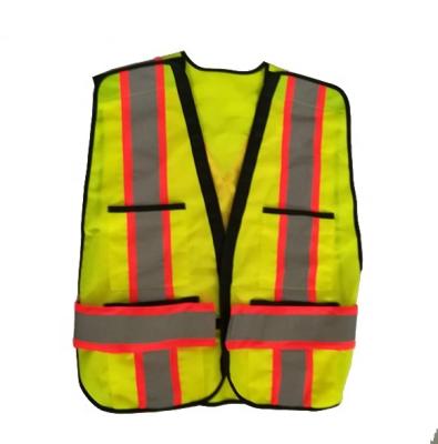 China EN20471 Breathable Class 2 Yellow Cheap Traffic Vest Safety Detachable Vest for sale