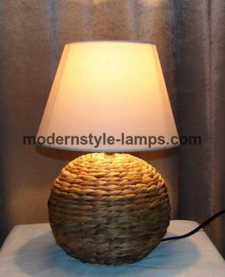China Modern Seagrass Table Lamp D25.5xH46cm Size 110 - 240V Voltage UL Approved for sale