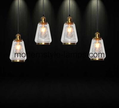 China Restaurant Decoration Glass Hanging Lamps Transparent Glass Color Free Samples for sale