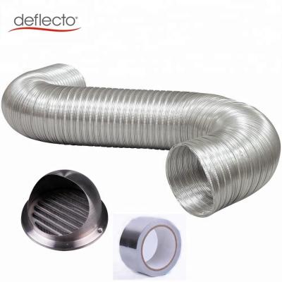 China Ventilation Kit 160MM Aluminum Semi Rigid Flexible Duct +Stainless Steel Round Vent Cover for sale