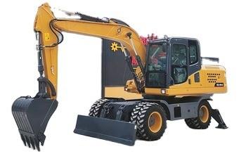 China 0.6m3 Bucket Capacity Second Hand Sany Pw135 5ton Wheel Excavator for Well Digging for sale