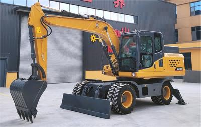 China 0.6m3 Bucket Capacity Second Hand Sany Pw135 5ton Wheel Excavator for Well Digging for sale