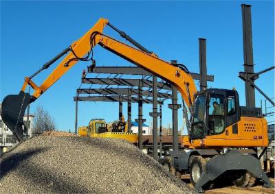 China 0.6m3 Bucket Capacity Second Hand Sany Pw135 5ton Wheel Excavator for Well Digging for sale