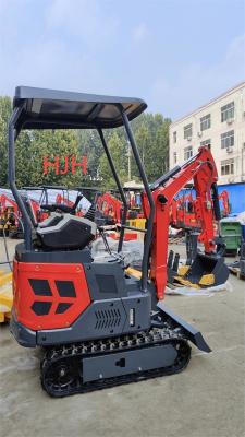 China 1.4 Ton Small Red Excavator with Max.travel speed of 4.3 km/h and HJH Hydraulic Pump for sale