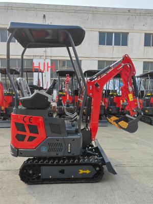 China 1.4 Ton Small Red Excavator with Max.travel speed of 4.3 km/h and HJH Hydraulic Pump for sale