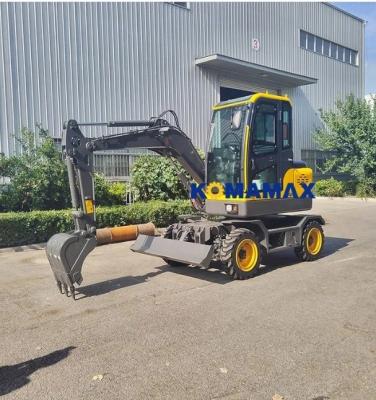 China Kmx45 3,7 toneladas Pequena escavadora hidráulica de rodas com altura máxima de escavação de 4650 mm à venda