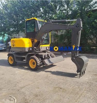 China Kmx45 3,7 toneladas Pequena escavadora hidráulica de rodas com altura máxima de escavação de 4650 mm à venda